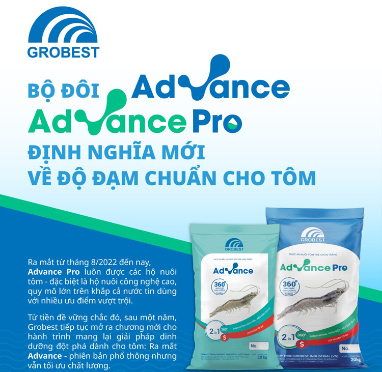 Bộ đôi Advance & Advance Pro - Định nghĩa mới về độ đạm chuẩn cho tôm ...